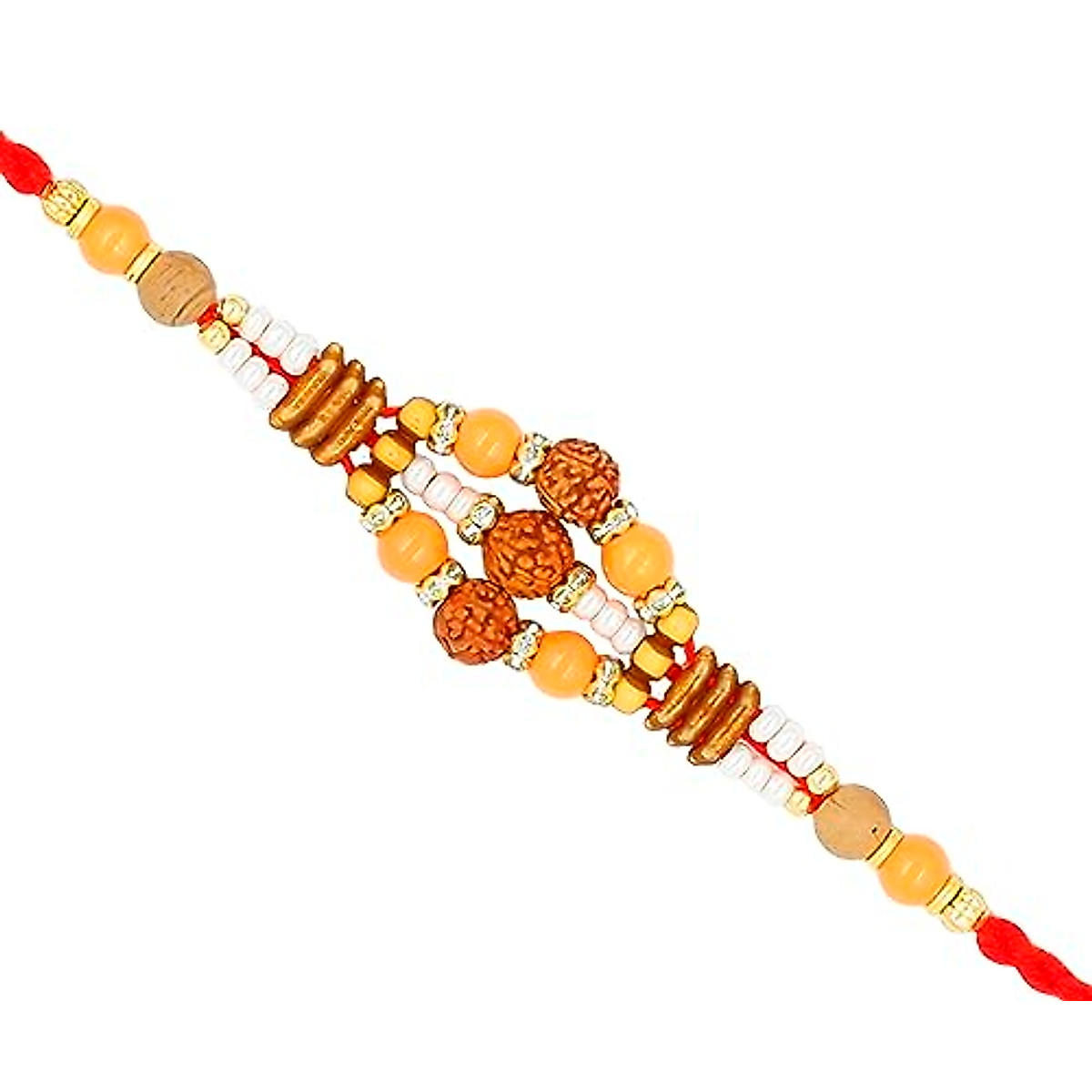 Premium Designer Rakhi for Brother Multicolor Beautiful & Designer Thread Raksha Bandhan Rakhi for Loving Brother Bhai | Rakhi for Small Brother (Rudraksh)