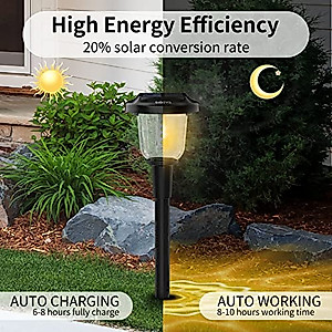 SIDSYS Outdoor Solar Lights for Yard, Glass Dream Dynamic Solar Outdoor Lights, 230LM Pattern Changing Warm Solar Garden Lights, IP65 Waterproof Solar Powered Pathway Lights 8 Pack