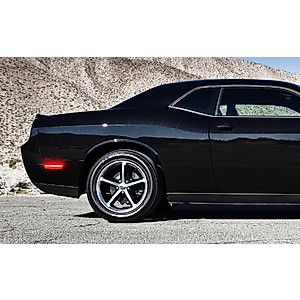 iJDMTOY 75-090-Smoked-Red Smoked Lens Red Full LED Rear Side Marker Light Kit for Dodge 2008-14 Challenger & 2011-14 Charger, Powered by 36 LED Diodes, Replace OEM Back Sidemarker Lamps