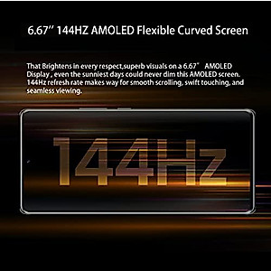 ZTE Axon 40 Pro Smartphone- 5G Unlocked Android Cell Phone Snapdragon 870, 6.67'' 144HZ AMOLED Display, 108MP AI Quad-Camera,5000mAH 65W Quick Charge,12GB+256GB,NFC, Black