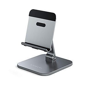 Satechi Aluminum Desktop Stand - Adjustable Tablet Mount with Protective Grips - Compatible with All iPad and Tablet Models, iPad Pro M2/ M1, iPad Air M1, iPad Mini, iPhone 16/15/14/13/12 and More