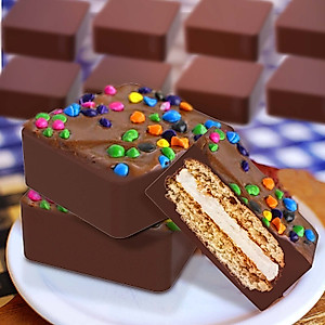 AIERSA 3Pcs Chocolate Covered Cookie Molds for S'mores, 4 Cavity Square Silicone Mold for DIY Sandwich Cookies, Brownies, Muffin, Mousse, Cakes, Candy, Chocolate