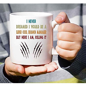 Killing It Lifestyle Gift for Branch Managers, Unisex Sweat for Grey Multicolor - Quote on 11 Oz White Ceramic Coffee Mug