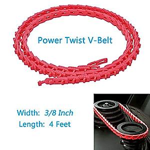 Power Twist v Belt,3/8-inch x 4 feet Z Type, 𝗜𝗻𝗱𝘂𝘀𝘁𝗿𝗶𝗮𝗹 𝗥𝘂𝗯𝗯𝗲𝗿 Link V-Belts, 𝗔𝗱𝗷𝘂𝘀𝘁𝗮𝗯𝗹𝗲 PowerTwist Drive V-Belts