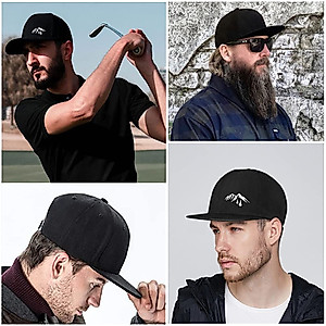 Tijeyi Snapback Hats for Men Flat Bill Mens Snap Backpack Trucker Hat Black Caps Boys