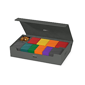 Ultimate Guard Omnihive 1000+, Deck Case for 1000 Double-Sleeved TCG Cards + 2 removable Trays, Grey, Magnetic Closure & Microfiber Inner Lining