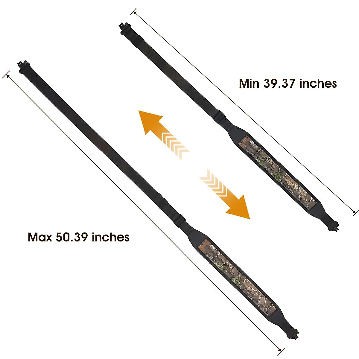 2 Point Gun Sling with Sling Swivels, Thicker and Wider Rifle Sling with Comfortable Neoprene Padded Quick Adjustable Length of AR Sling for Outdoors