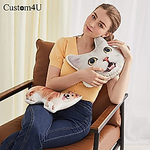 Custom4U Custom Pet Shaped Pillow with Pictures Personalized Funny Pillow Customized Photos Pet Pillow