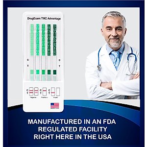 3 Pack - DrugExam THC Advantage Made in USA Multi Level Marijuana Home Urine Test Kit.Highly Sensitive THC 5 Level Drug Test Kit. Detects at 15 ng/mL, 20 ng/mL, 50 ng/mL, 100 ng/mL and 200 ng/mL (3)