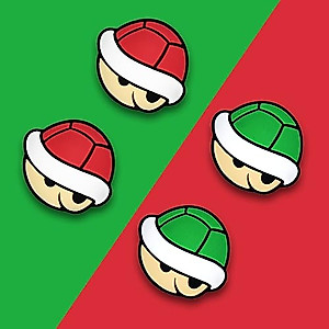 Switch Thumb Grips Joystick Caps Compatible with Nintendo Switch/OLED/Lite Controller Accessories, FUNLAB Cute Silicone Analog Stick Cover for Mario Fans, 4PCS - Green & Red Koopa Turtle Shell