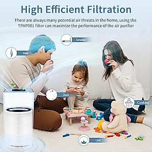 Improvedhand TPAP001 True HEPA Filter Replacement for TOPPIN TPAP001 Comfy Air C2 Air Puri-fier, Replace # TPFF001, 3-IN-1 HEPA and Activated Carbon Filter - 2 Pack