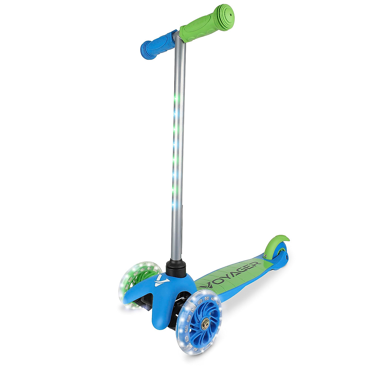 Sakar Ignight Green 3 Wheel Scooter for Boys and Girls Ages 3+, Max Weight 75lbs, Foot-Activated Brake - Durable, Comfortable, & Easy to Ride