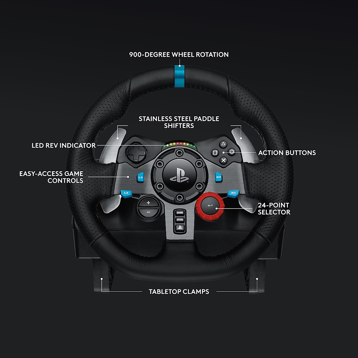 Logitech G29 Driving Force Racing Wheel and Pedals, Force Feedback, Real Leather + ASTRO A10 Gen 2 Wired Headset - For PS5, PS4, PC, Mac - Black