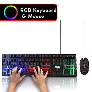 Computer Desktop PC, Intel Core i3-6100, TechMagnet Siwa 6, 8GB RAM, 240GB SSD (Fast Boot), 2TB HDD, RGB Keyboard Mouse, WiFi, 22 inch Monitor, Windows 10 Professional (Renewed)