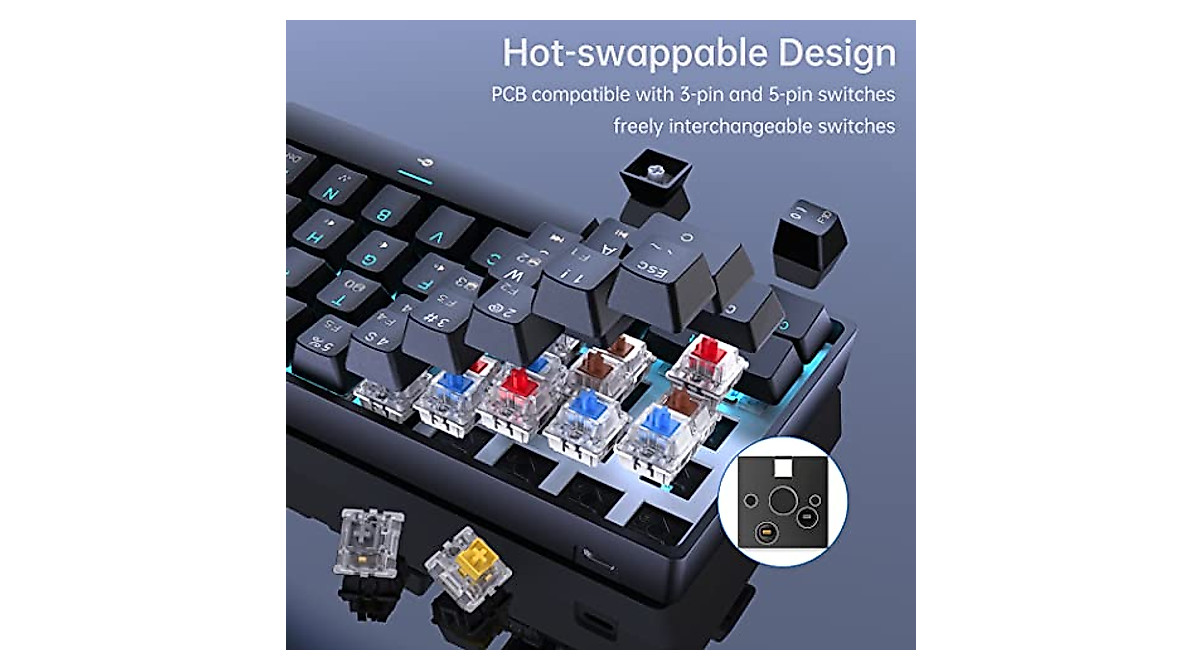 DIERYA DK61E Mechanical Gaming Keyboard - Compact RGB, Hot-Swappable