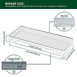 BOSSCASA Acrylic Computer Keyboard Cover, Mechanical Keyboard Dust Cover PC Keyboard Cat Protector, Cat Keyboard Protector (1 Pack, Clear)