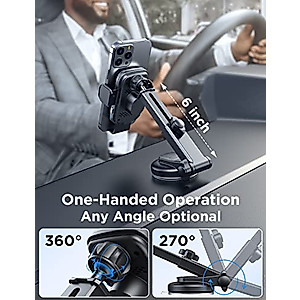 Wireless Car Charger Mount, 15W Full Auto-Clamping Fast Charging Air Vent Dash Windshield Phone Car Holder for iPhone 14 Pro/13 Pro/ 12/11/Xr/8, Samsung S23/S22/S21/Note 20(with QC 3.0 Car Charger)