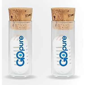 PURIBLOC GOpure Water Purifier, Portable Water Filter, Pod Water Filter System, Ideal for Camping, Backpacking, Running Water Bottle, and More, Pack of 2