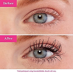 Grande Cosmetics GrandeDRAMA Intense Thickening Mascara with Castor Oil, Volumizing, Conditioning, Buildable Formula