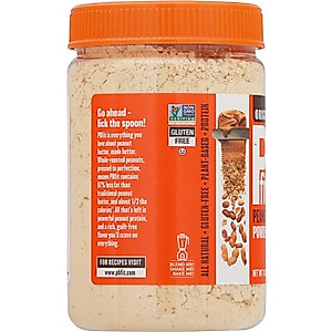 PBfit All-Natural Peanut Butter Powder, Peanut Butter Powder from Real Roasted Pressed Peanuts, 8g of Protein 8% DV (15 oz.)