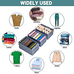 NOZAR 3-Piece XL Jeans Organizer for Closet - Wardrobe Clothes Organizer for Folded Clothes, Towels, Pants, Sweaters - Sturdy Fabric Clothing Organizer with 3 Space Saving Hangers