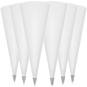 6 Pieces Tile Grout Masonry Mortar Bags Tear Puncture Resistant Grout Bags Heavy Duty Vinyl Piping Cement Bags with 6 Pieces Two Sizes Molded in Tip for Tile Installation Work