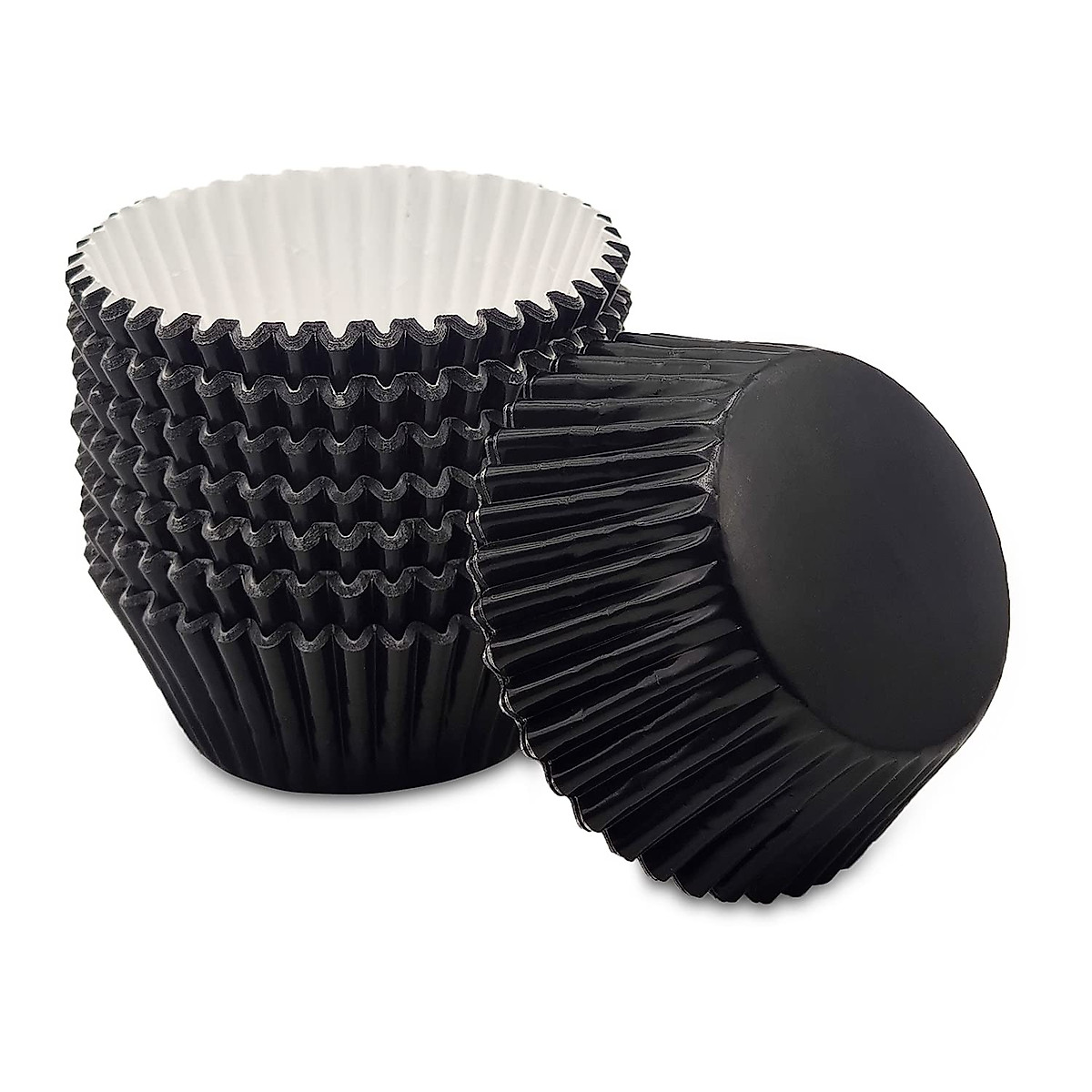 Bakehope Black Cupcake Liners 160-count, Standard Wrappers Muffin Baking Cups for Bakery & Home Use