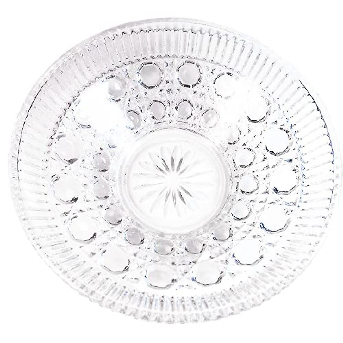 Katrina Custom Fancy Glass Dish with Powder Puff - Medium No Lid