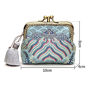 Jan&Dee Original Hand-made Silk Tapestry Satin Top Grade Exquisite Buckle Coin Purse