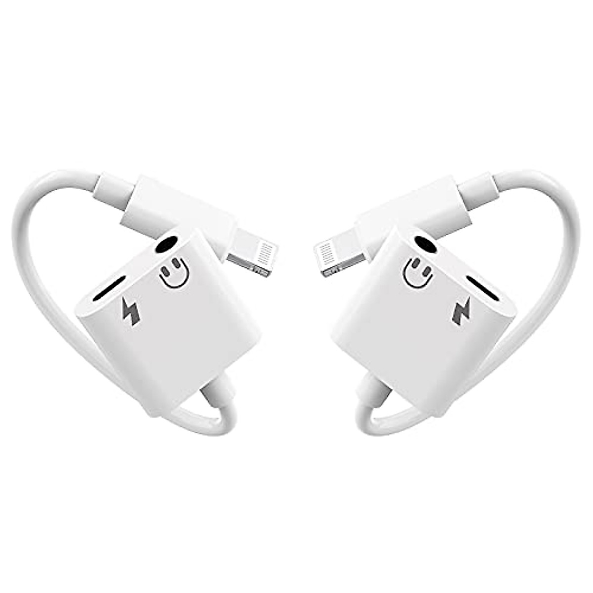 Belcompany [Apple MFi Certified] 2 Pack Headphone Adapter for iPhone, 2 in 1 Lightning to 3.5mm Headphone Charging + Music Splitter Adapter Compatible with iPhone 13/12/11/XS/XR/X 8 7 Support All iOS