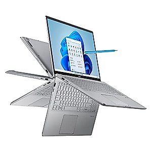 ASUS ZenBook 2 in 1 15.6?FHD Touchscreen Laptop, AMD Ryzen 7 5700U, NVIDIA GeForce Graphics, 8GB DDR4 RAM, 512GB SSD, Windows 11 Home, TWE Mouse Pad, Light Grey - Q508UG