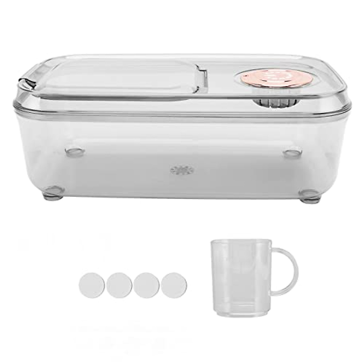 Rice Container, Transparent Rice Grain Storage Container Proof Food Bucket Container with Flip Lid Measuring Cup (5KG Transparent White) (Color : 10kg Transparent White)