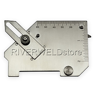 RIVERWELD Bridge Cam Gage Test Ulnar Welding Inspection Gauge Checks Depth of Undercut and Pitting Fillet Weld Throat Size and Length Angle of Preparation Misalignment