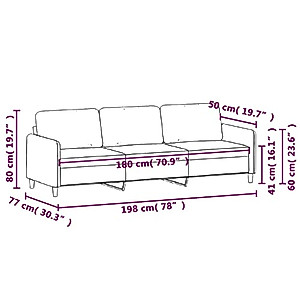 Aisifx 3-Seater Sofa Dark Gray 70.9" Fabric