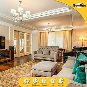 Goodlite C32 LED Chandelier Bulb, Torpedo Tip, 7W (80W Equal), Dimmable, 800 Lumens, Warm White 3000k, 15k Hours, Eco-Friendly, Ideal for Candelabra & Decorative Lighting, E12 Base, 1ct. (G-20143)