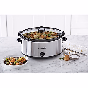 Crock-Pot 7-Quart Oval Manual Slow Cooker | Stainless Steel (SCV700-S-BR)