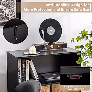 Giantex 2 Drawer File Cabinet - Lateral Filing Storage Cabinet with Industrial Style, Anti-Scratch Surface, Anti-Tipping Device, Middle Open Shelf, Printer Stand for Home Office 31.5” x 16” x 31.5”