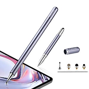 Stylus Pen for Touch Screens, Penyeah 3 in 1 Magnetic Disc/Rubber/Hard Mesh Tip Stylus,Universal High Precison Touch Screen Pen Stylist for All Capacitive Touch Screens-Gray