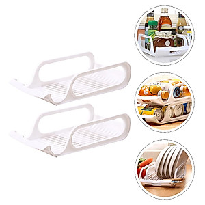 Hemoton 2pcs Soda Can Dispenser Beverage Holder for Fridge Kitchen Countertops Cabinets Plastic Canned Food Pantry Storage Rack Beverage Organizer