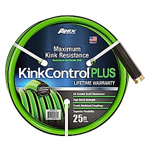 Kink Control Plus Water Hose 25ft - High Burst Strength and Superior Flexibility Garden Hoses, Outdoor Hose with Kink Resistance, Triple Frame Technology, Made in USA.