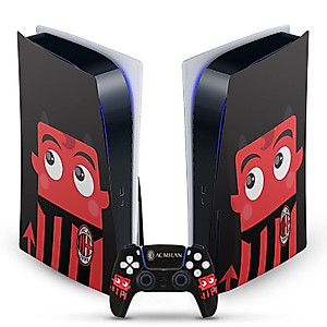Head Case Designs Officially Licensed AC Milan Mascotte Art Vinyl Faceplate Sticker Gaming Skin Decal Cover Compatible with Sony PlayStation 5 PS5 Disc Edition Console & DualSense Controller