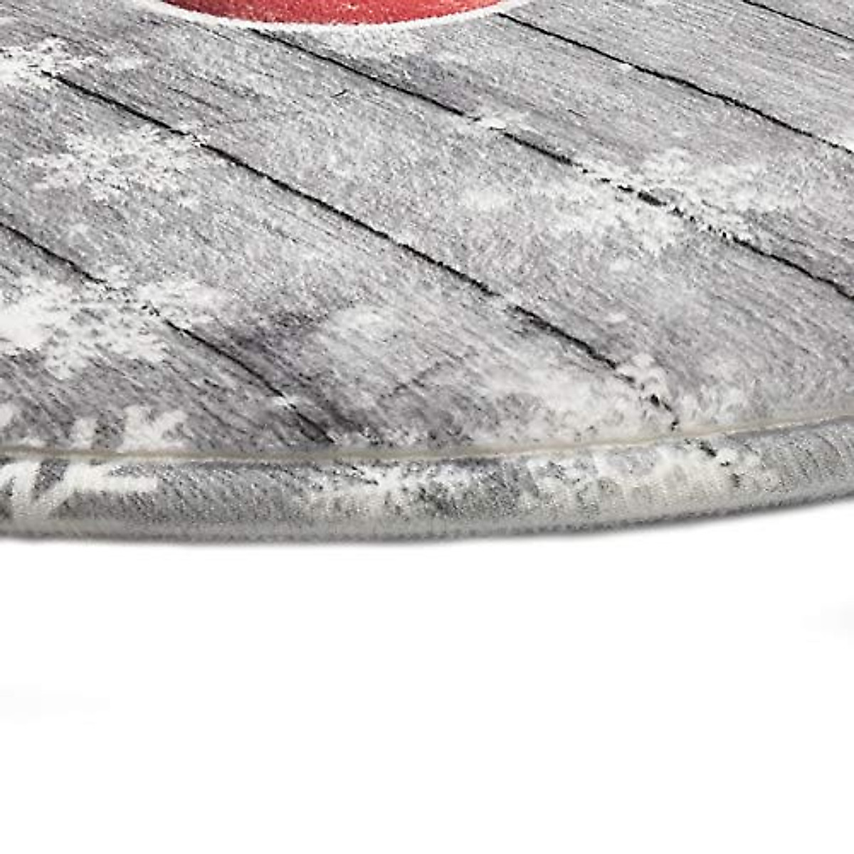 Ikfashoni 4 Pcs Christmas Shower Curtains Set with Non-Slip Rugs, Toilet Lid Cover and Bath Mat, Grey Vintage Wooden Shower Curtain with 12 Hooks, Xmas Snowflake Shower Curtain for Bathroom