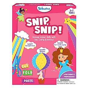 Skillmatics Art & Craft Kit - Snip, Snip Unicorns & Princesses, Practice Scissor Skills with Activity Book, Gifts for Toddlers, Girls & Boys Ages 3, 4, 5, 6, 7