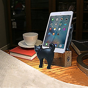 ElecNova Desktop Cell Phone Holder-Resin 2 Black Cats Smartphone Stand Mount Dock for All Smartphone, ipad, Tablet Home Decor Ideal Gift