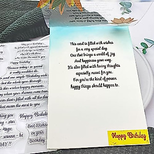Alinacutle This Card is Filled with Wishes Craft Clear Stamps Happy Birthday Sentiments Stamps, Paper Craft Silicon Stamp for Scrapbooking/Card Making/Paper Art