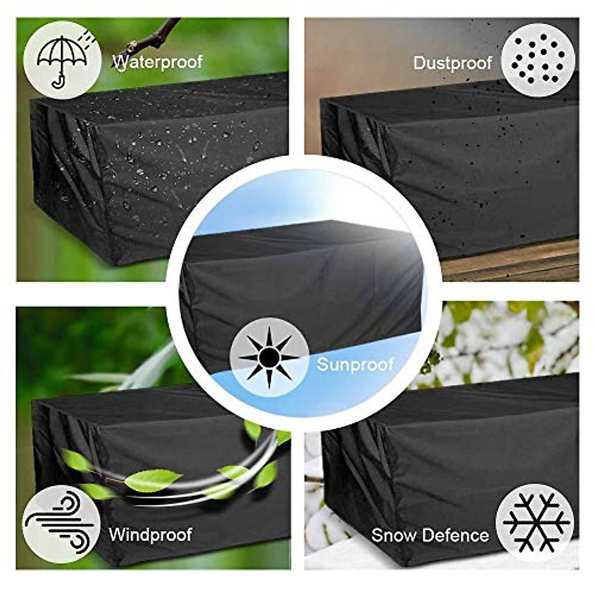Furniture dust Proof Cover Outdoor Garden Oxford Cloth Waterproof Table Chair Dust Cover,Black (170 * 94 * 70)