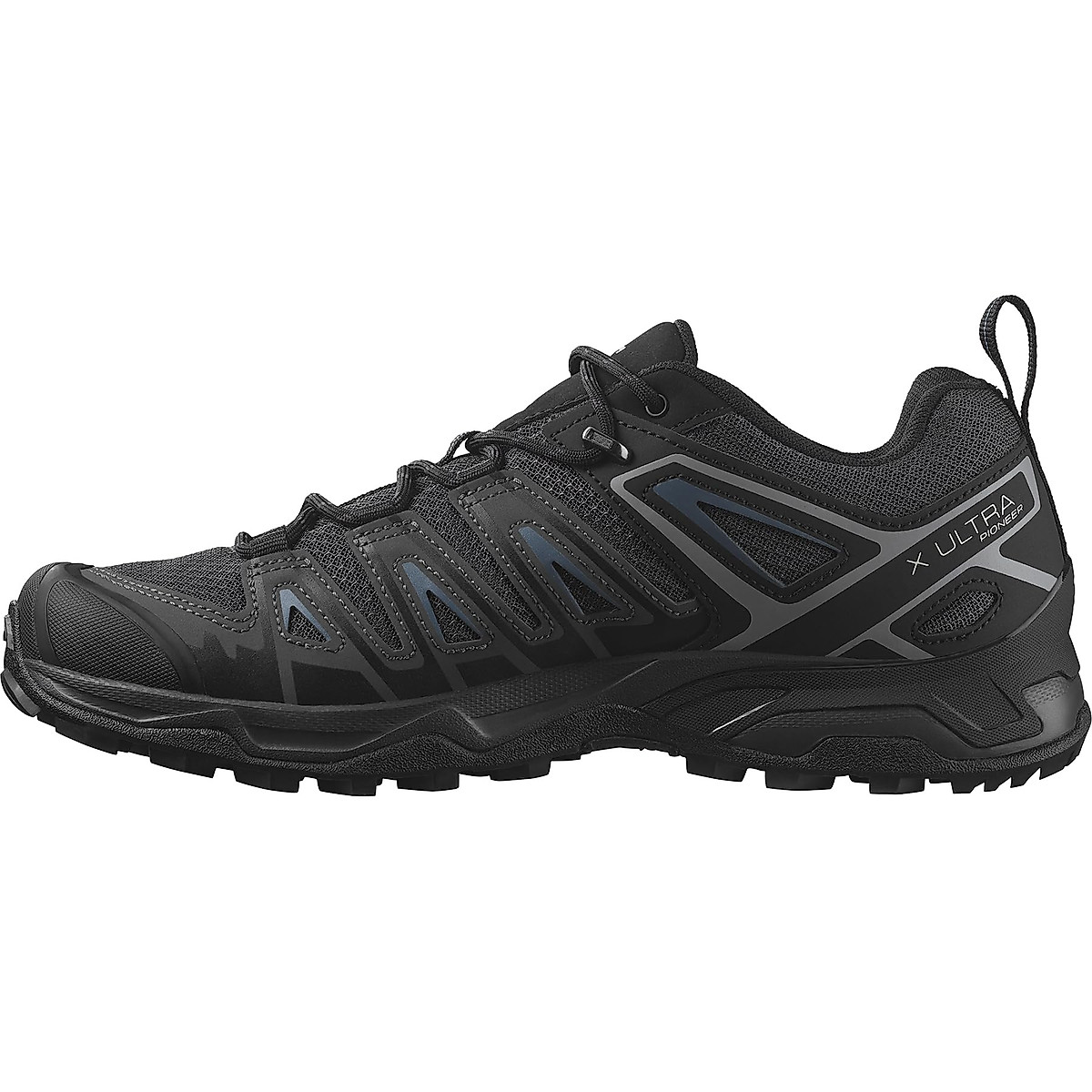 Salomon Men's X ULTRA PIONEER Hiking Shoes for Men, Black / Ebony / Blue Ashes, 11.5
