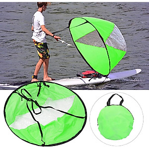 Estink Kayak Wind Sail Kayak Sail Paddle 42 Inches Foldable Clear Window Kayak Paddle Board Sail with Storage Bag Kayak Accessories, Kayak Sail for Outdoor(12, Green)