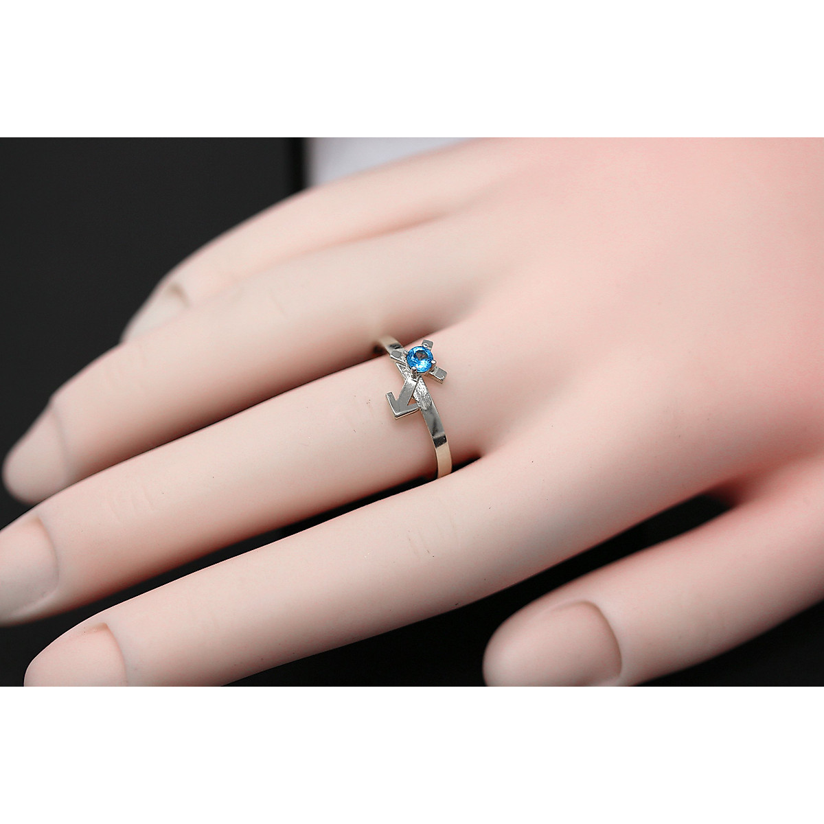 CaliRoseJewelry Sterling Silver Sagittarius Zodiac Ring for Women with December Birthstone (Size 8.5)