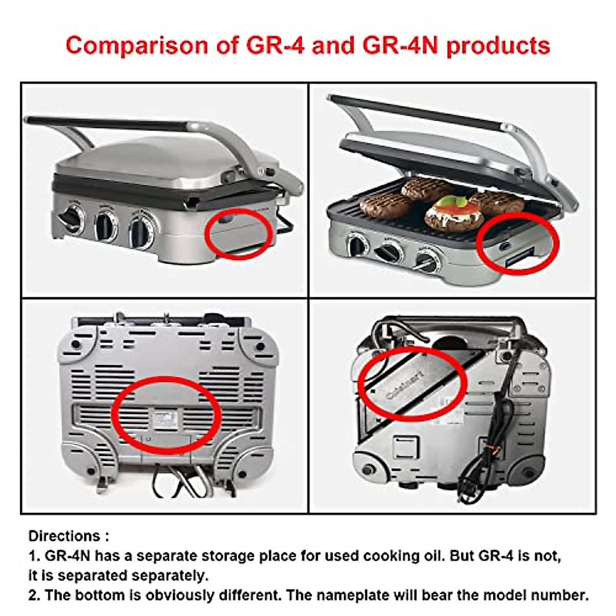 FOCOllK Waffle Plates for Cuisinart Griddler GR-4N, GR-5B, GR-6 and GRID-8N Series, 4 Slicer Cuisinart Griddler Waffle Plates, Nonstick Coating Baking Cuisinart Waffle Plates